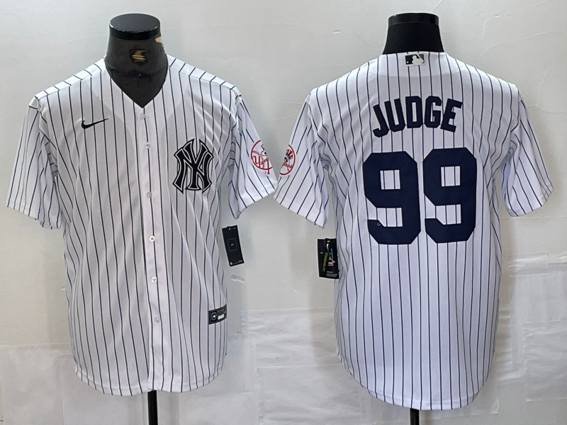 Men's New York Yankees #99 Aaron Judge Name White With Patch 2024 Cool ...
