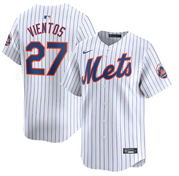 Men's New York Mets #27 Mark Vientos White 2024 Home Limited Stitched ...