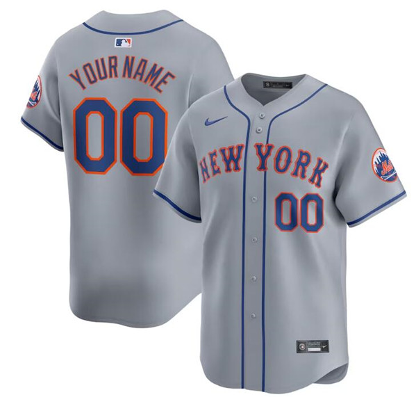 Men's New York Mets Active Player Cutsom 2024 Gray Away Limited ...