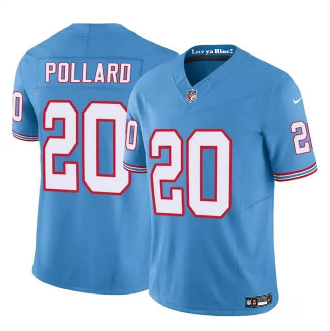 Men's Tennessee Titans #20 Tony Pollard Blue 2023 F.U.S.E. Throwback ...