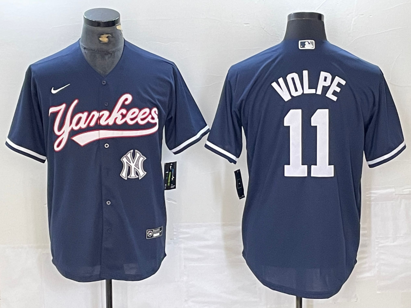 Men's New York Yankees #11 Anthony Volpe Navy With Patch Cool Base ...