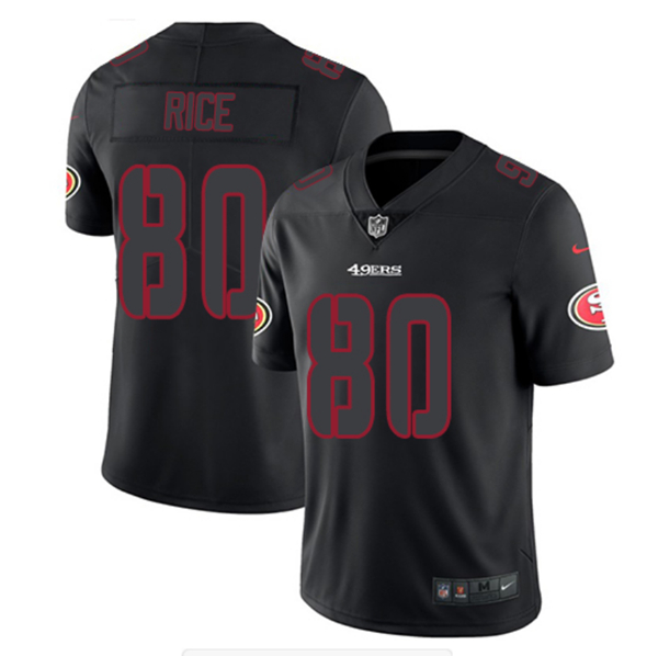 Men's San Francisco 49ers #80 Jerry Rice Black Impact Limited Stitched ...