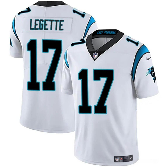 Men's Carolina Panthers #17 Xavier Legette White 2024 Draft Vapor ...