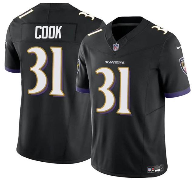 Youth Baltimore Ravens #31 Dalvin Cook Black 2024 F.U.S.E. Stitched ...