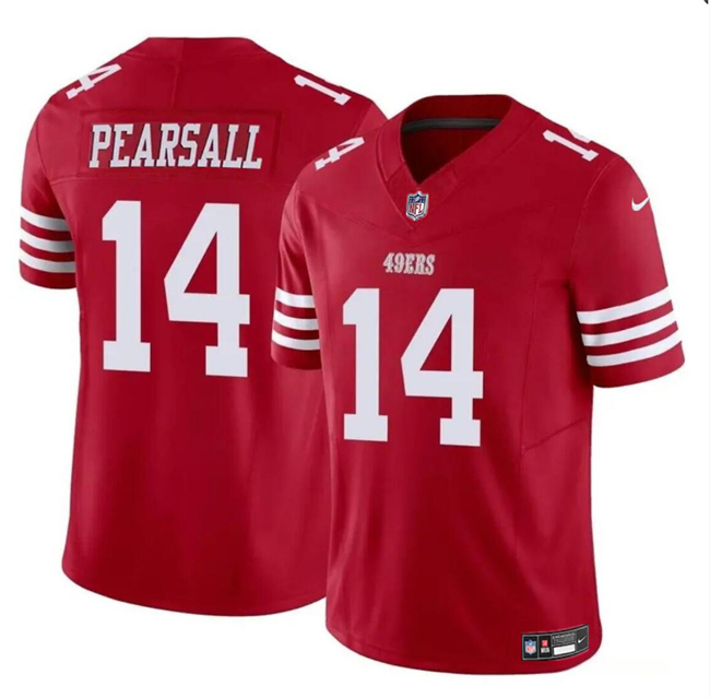 Youth San Francisco 49ers #14 Ricky Pearsall Red 2024 Draft F.U.S.E ...