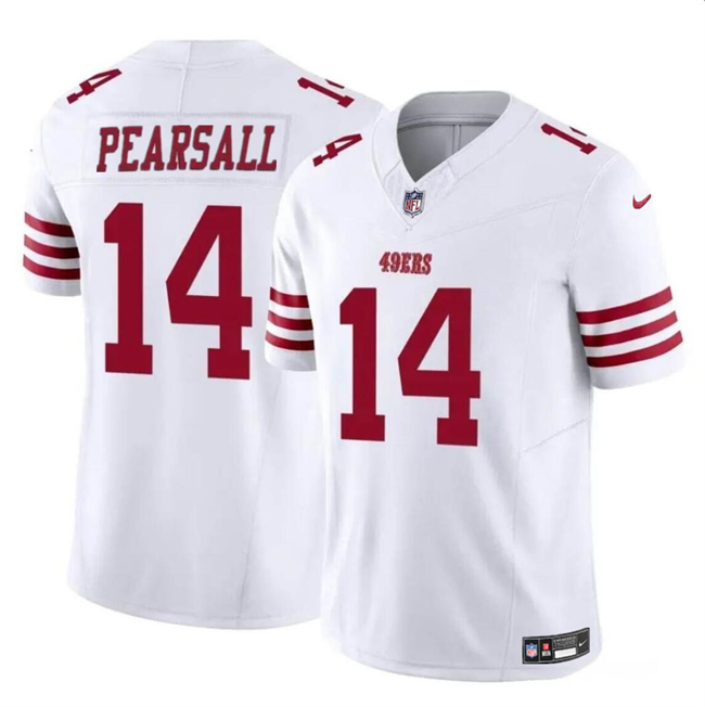 Men's San Francisco 49ers #14 Ricky Pearsall White 2024 Draft F.U.S.E ...