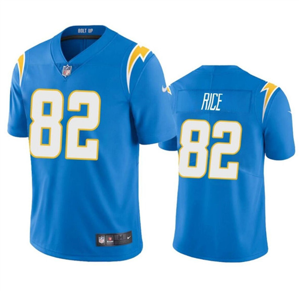 Men's Los Angeles Chargers #82 Brenden Rice Light Blue 2024 Draft Vapor ...