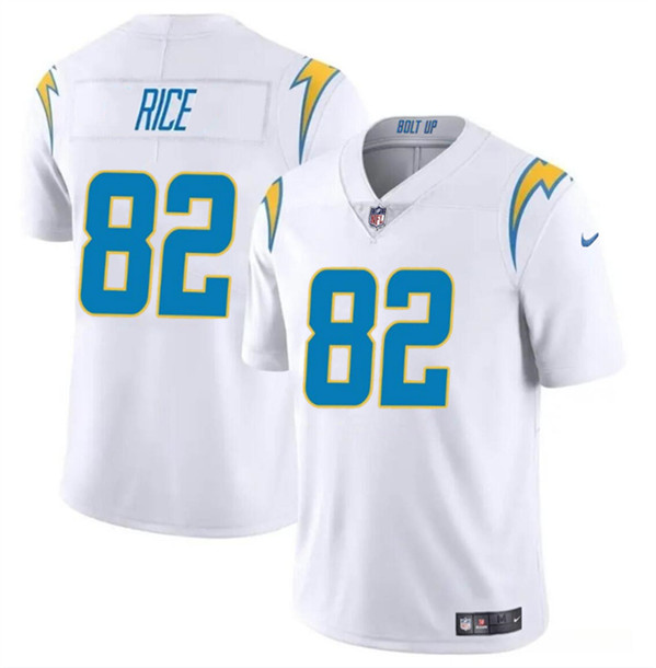Men's Los Angeles Chargers #82 Brenden Rice White 2024 Draft Vapor ...