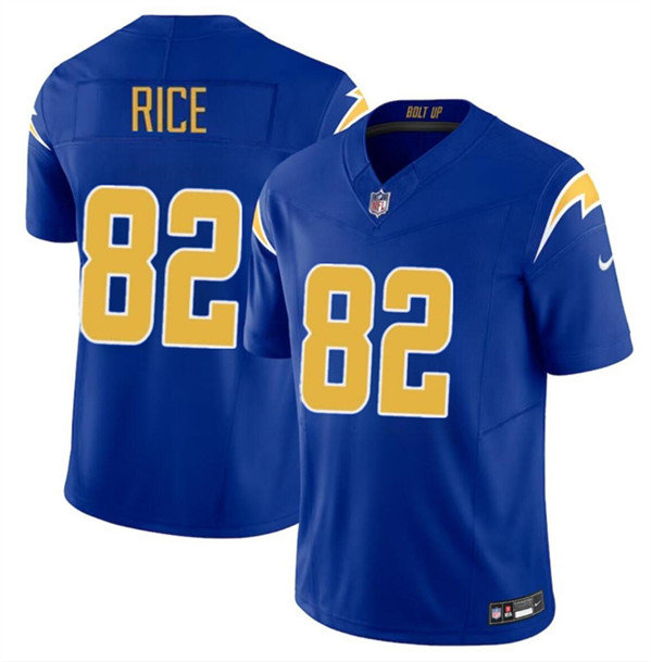 Men's Los Angeles Chargers #82 Brenden Rice Royal 2024 Draft F.U.S.E ...