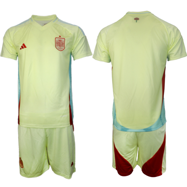 Men's Spain Team Custom 2024-25 Yellow Away Soccer Jersey Suit on sale ...