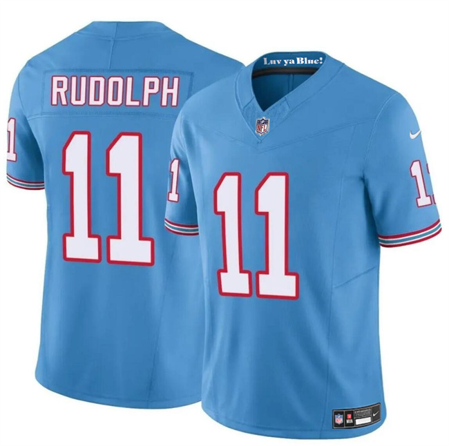 Men's Tennessee Titans #11 Mason Rudolph Blue 2024 F.U.S.E. Throwback ...