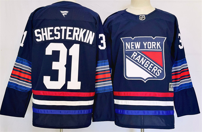 Men's New York Rangers #31 Igor Shesterkin Navy 2024-25 Stitched Jersey on sale,for Cheap ...