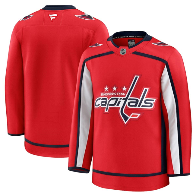 Men's Washington Capitals Blank Red 2024-25 Home Stitched Hockey Jersey ...