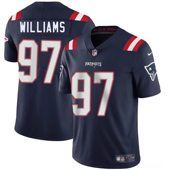 Men's New England Patriots #97 Milton Williams White 2025 Vapor Limited Football Stitched Jersey ...