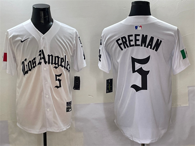 Men's Los Angeles Dodgers #5 Freddie Freeman White Mexico 2025 LA ...