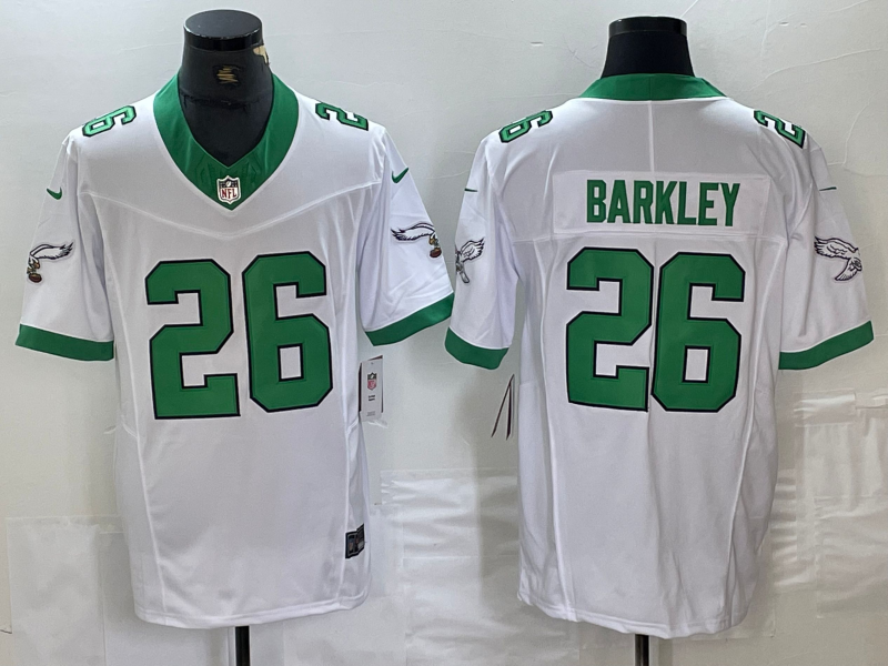 Men's Philadelphia Eagles #26 Saquon Barkley White 2023 F.U.S.E. Vapor ...