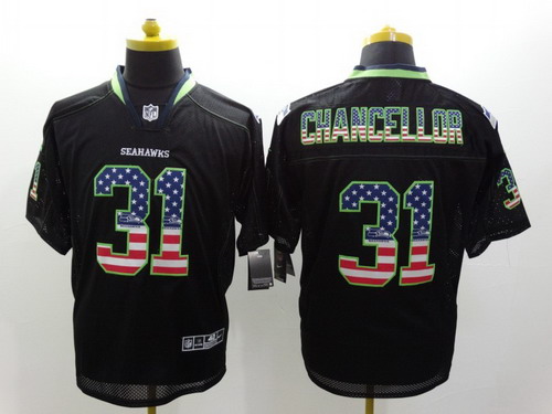 Nike Seattle Seahawks #31 Kam Chancellor 2014 USA Flag Fashion Black ...