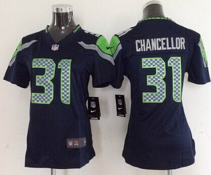 Nike Seattle Seahawks #31 Kam Chancellor Navy Blue Game Womens Jersey ...