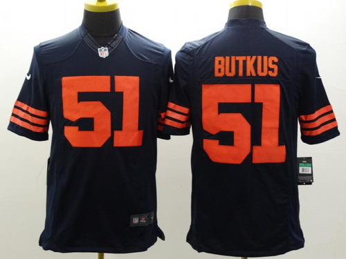 Nike Chicago Bears #51 Dick Butkus Blue With Orange Limited Jersey on ...