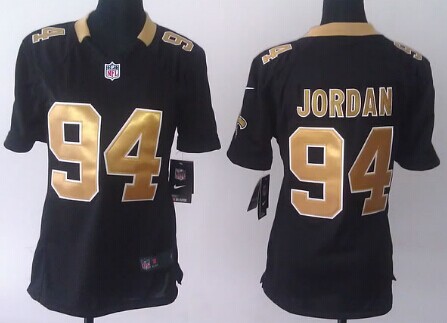 Nike New Orleans Saints #94 Cameron Jordan Black Game Womens Jersey on ...