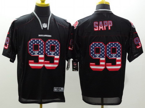 Nike Tampa Bay Buccaneers #99 Warren Sapp 2014 USA Flag Fashion Black ...