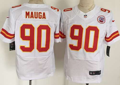 Men's Kansas City Chiefs #90 Josh Mauga Nike White Elite Jersey on sale ...