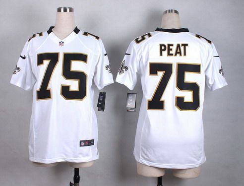 Women's New Orleans Saints #75 Andrus Peat Nike Black Game Jersey on ...