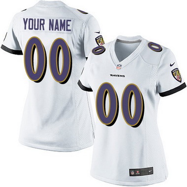 Women's Nike Baltimore Ravens Customized 2013 White Game Jersey on sale ...